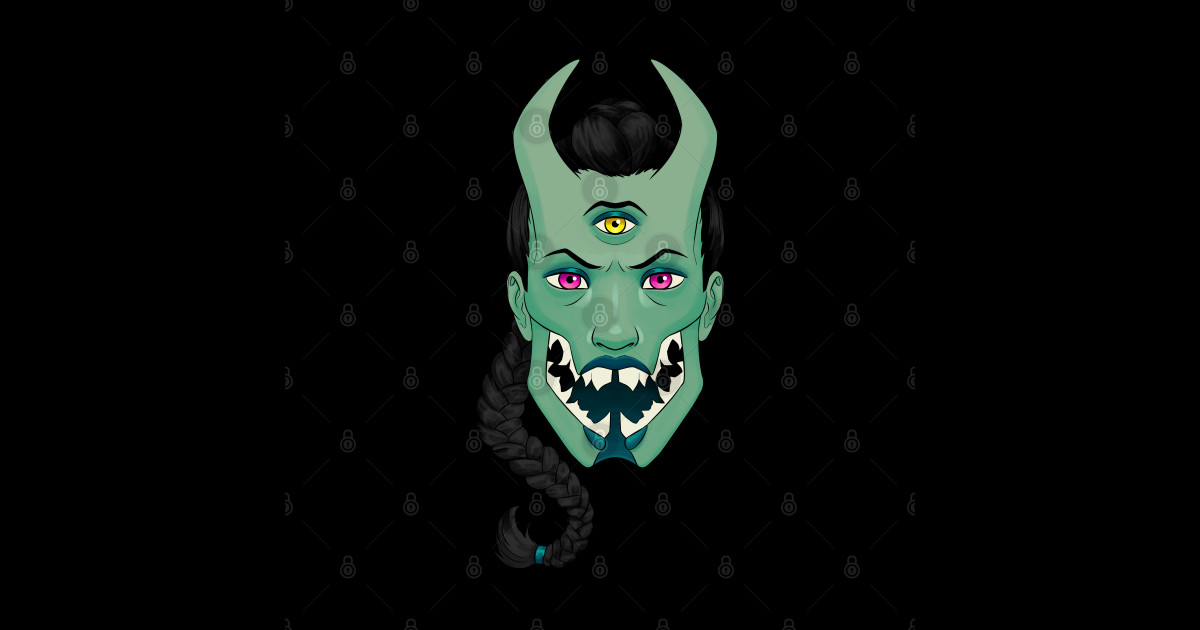Snarling Monster Girl - Monstergirl - Sticker | TeePublic