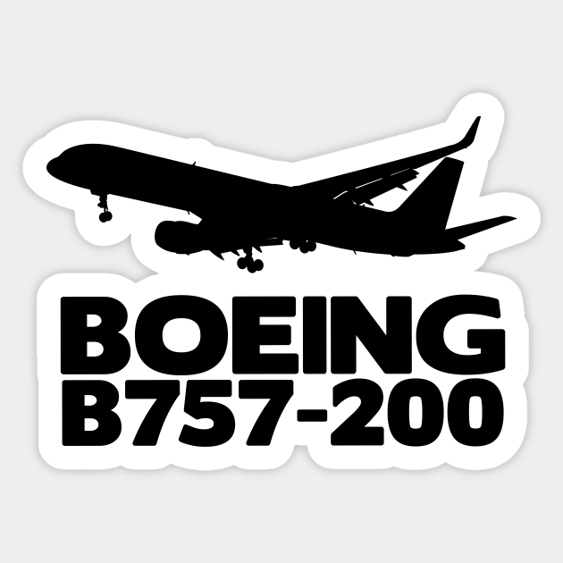 Boeing B757-200 Silhouette Print (Black) - B752 - Sticker | TeePublic