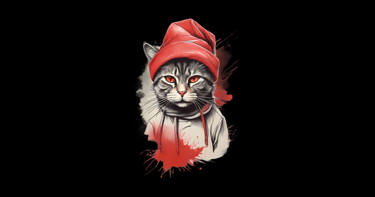 cat wearing a samta clause - Abstract Designs Geometric Christmas ...