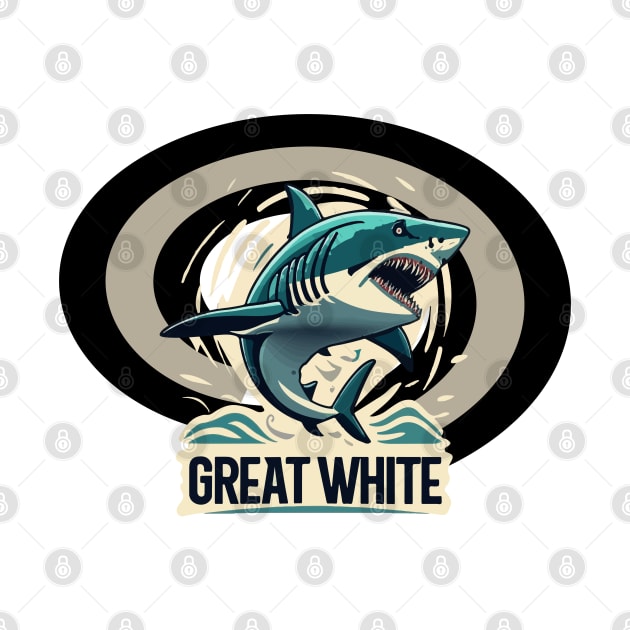 The Hypnotic Great White Shark - Dark Spiral Back - Great White Shark ...