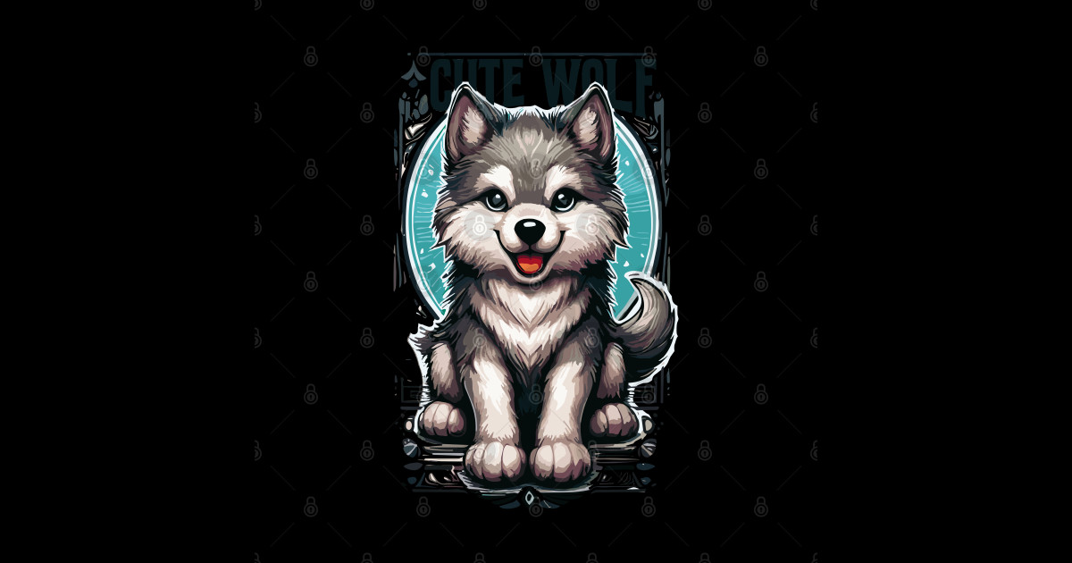 Cute Baby Wolf - Wolf - Sticker | TeePublic