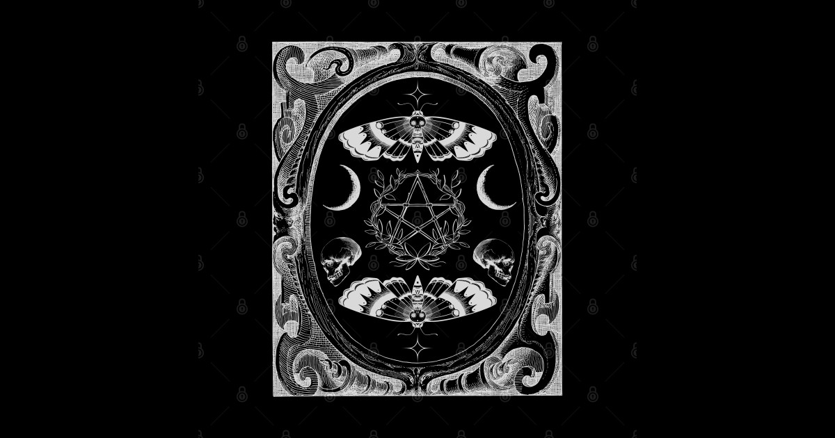 Moths & Skulls & Moons Oh My - Witchy Vibes - Sticker | TeePublic