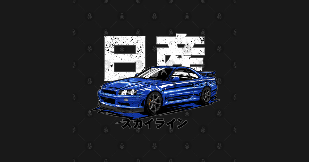 Nissan Skyline R34 GTR - Skyline R34 - Kids Hoodie | TeePublic