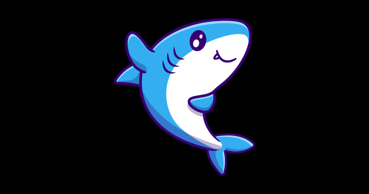 Cute Shark Waving Hand - Shark - Posters and Art Prints | TeePublic