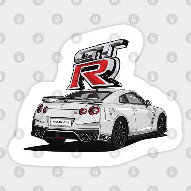 White GT-R - Nissan Gtr - Sticker | TeePublic