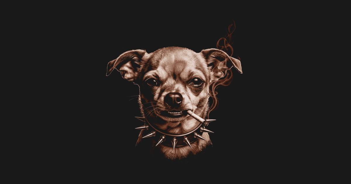 Angry Smoking Dog - Chihuahua - Angry Smoking Dog - T-Shirt | TeePublic