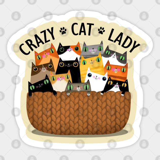 Crazy Cat Lady - Kittens - Sticker | TeePublic