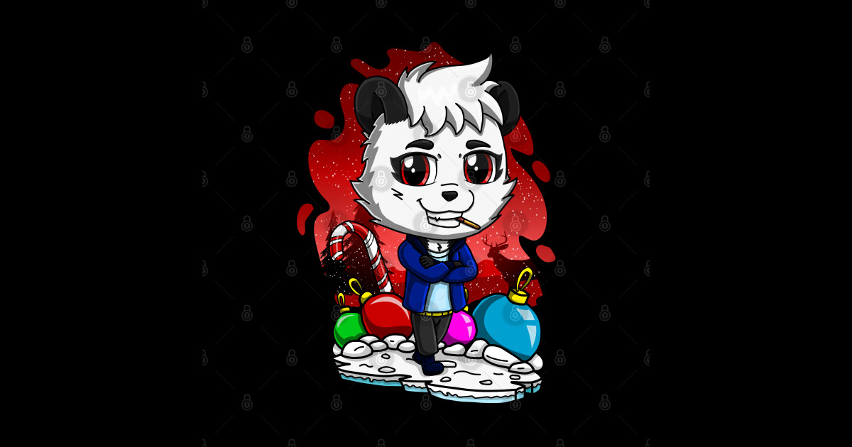 Neko Panda (Christmas) - Panda - Sticker | TeePublic