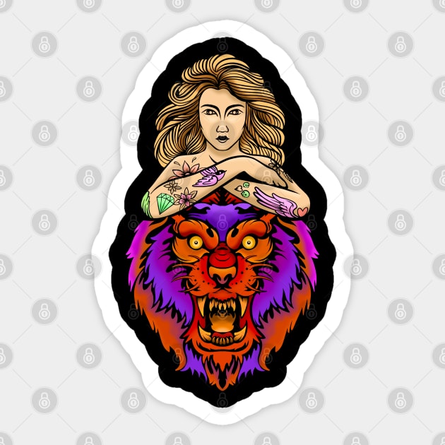 LION GIRL TATTOO - Tattoo - Sticker | TeePublic