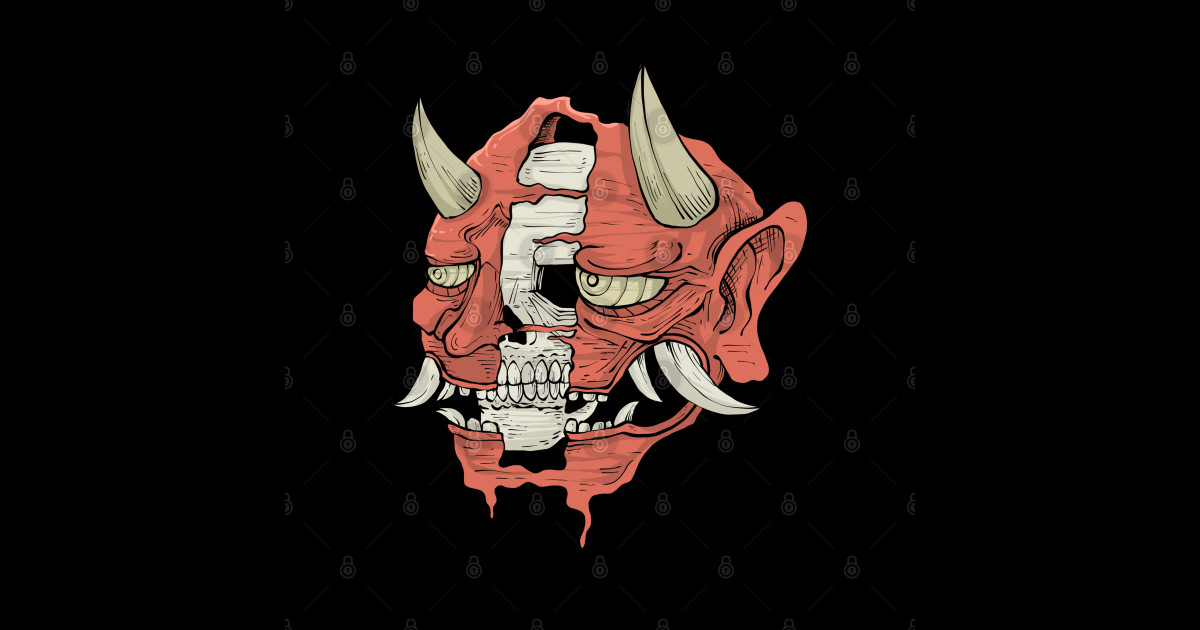 Oni skull mask - Oni Mask - Sticker | TeePublic