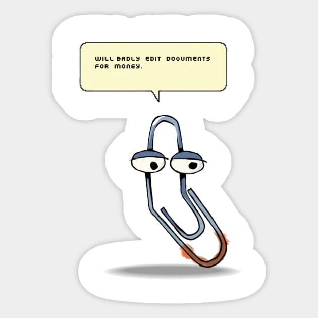 Piece of Clip - Clippy - Sticker | TeePublic