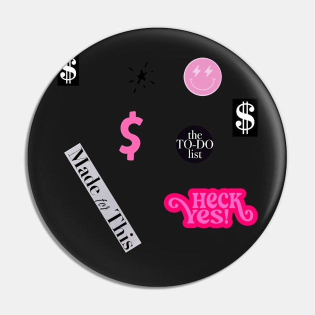 Girl Boss Aesthetic Collage Sticker Pack - Girl Boss - Pin | TeePublic