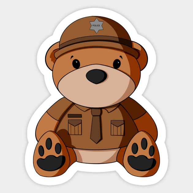 State Trooper Teddy Bear - Police - Sticker | TeePublic