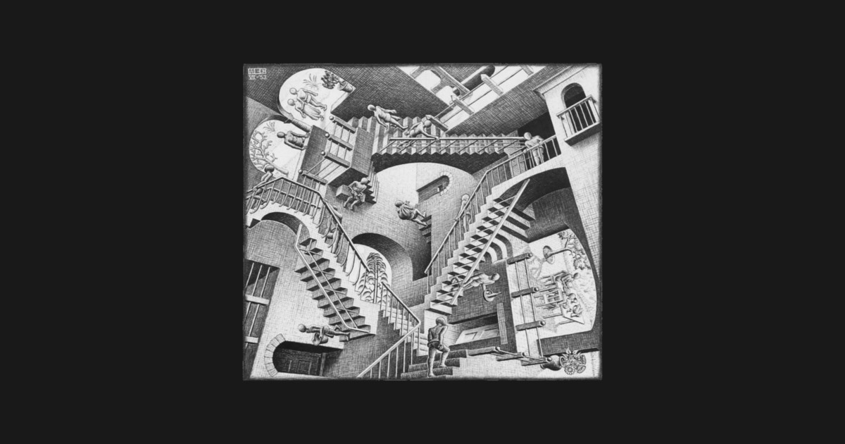 M.C. Escher Relativity - Mc Escher Relativity - T-Shirt | TeePublic