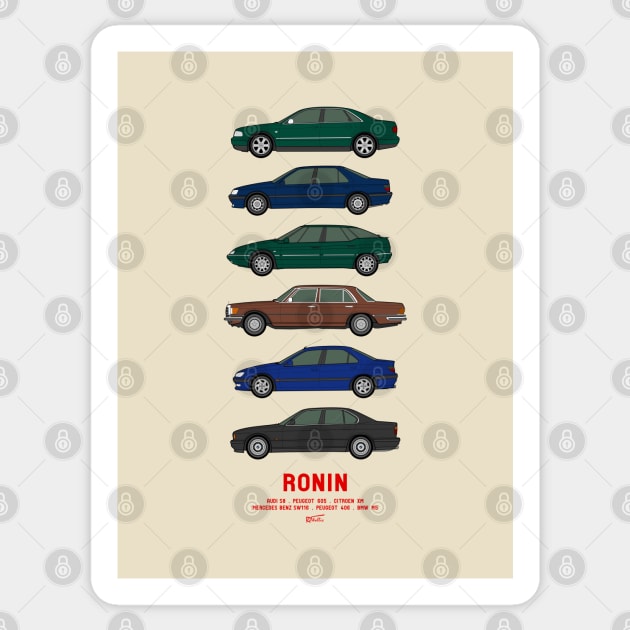 Ronin movie car collection - Cars - Sticker | TeePublic