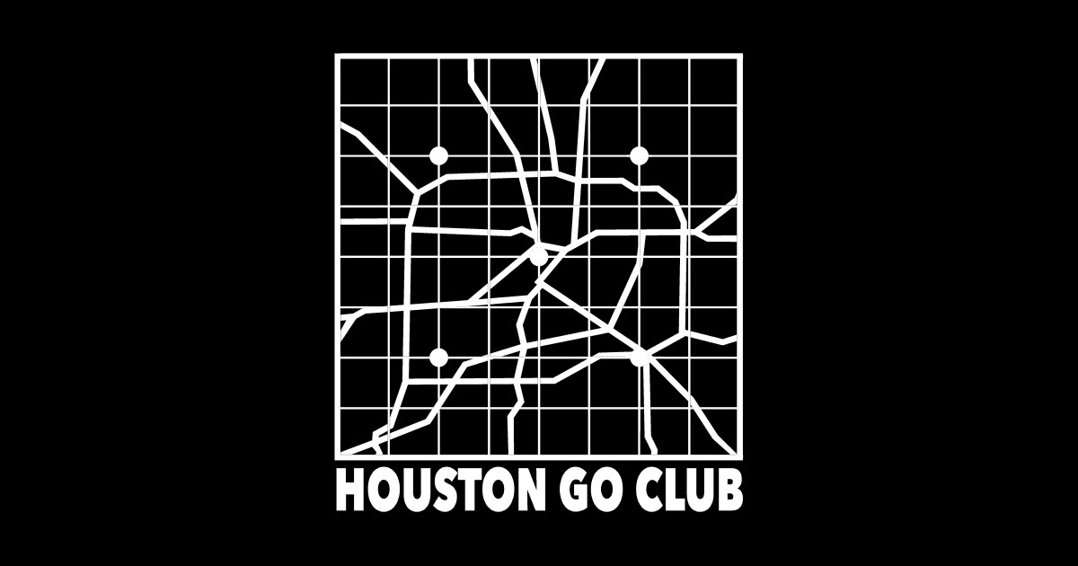 All White Small Logo - Houston Go Club - Sticker | TeePublic