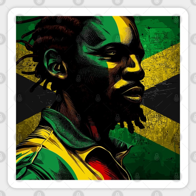 Rasta Jamaica man - Rastaman - Sticker | TeePublic
