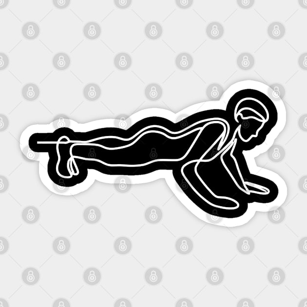 Push Up Line Drawing - Push Up - Sticker | TeePublic