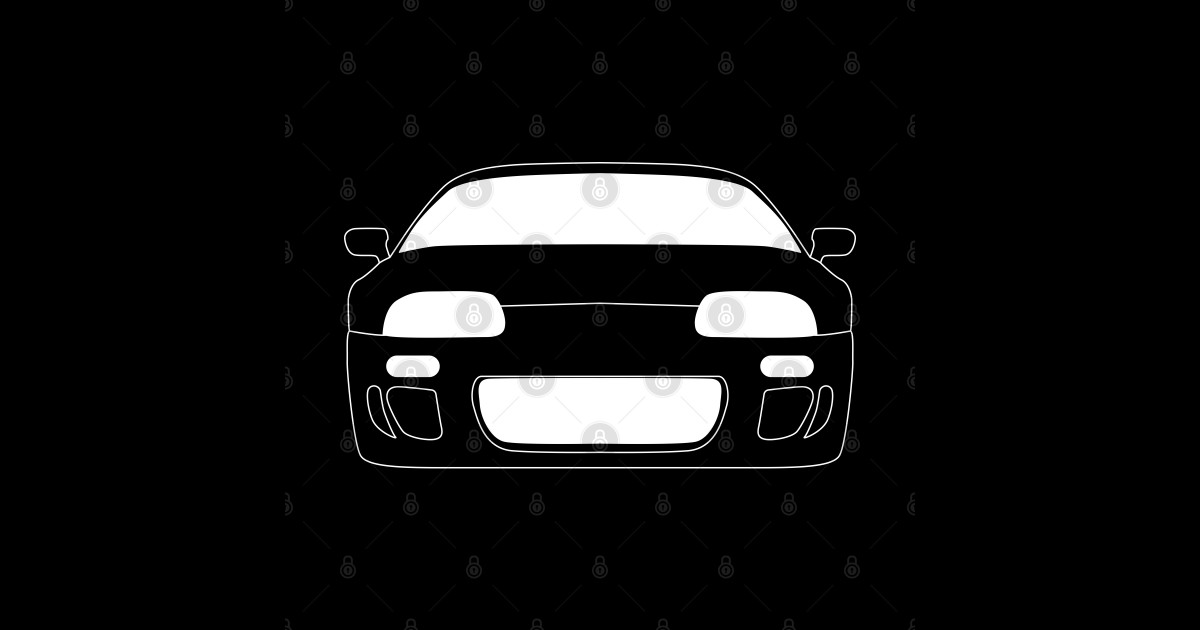 Toyota Supra MK4 White Outline - Car - Sticker | TeePublic