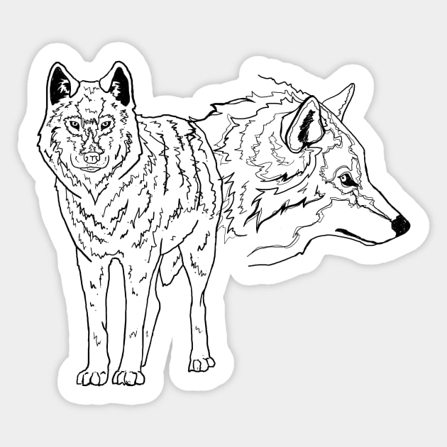 Two timber wolves - Timber Wolf - Sticker | TeePublic