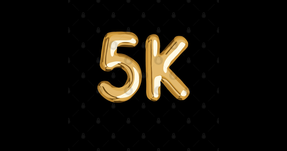 5k gold balloons - Numbers - Sticker | TeePublic