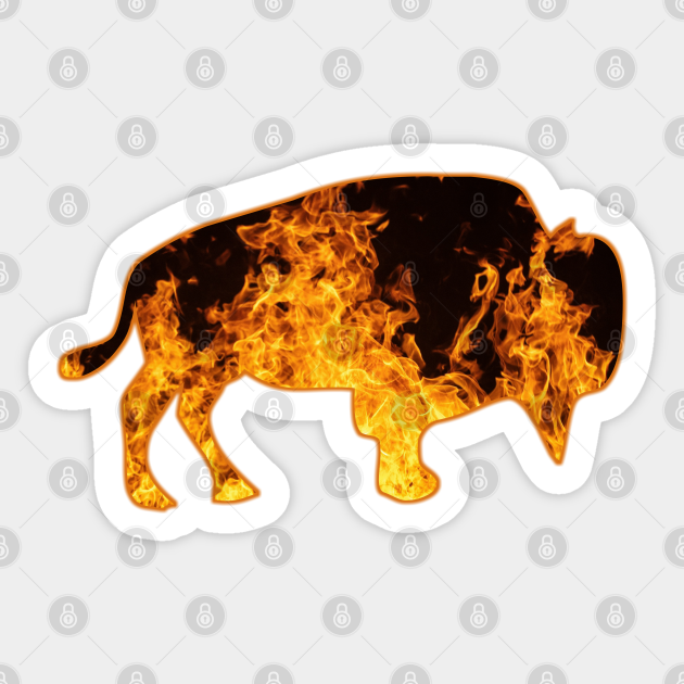 Fire Bull, Firey Musk Ox Texture - Ox - Sticker | TeePublic