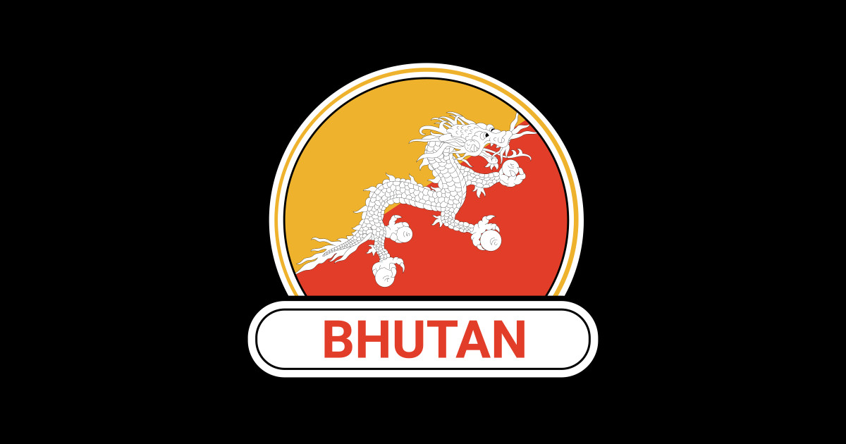 Bhutan Country Badge - Bhutan Flag - Bhutan - Sticker | TeePublic