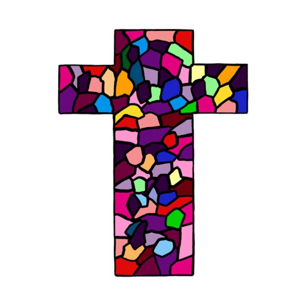 Colorful Cross - Religious Symbol - T-Shirt | TeePublic