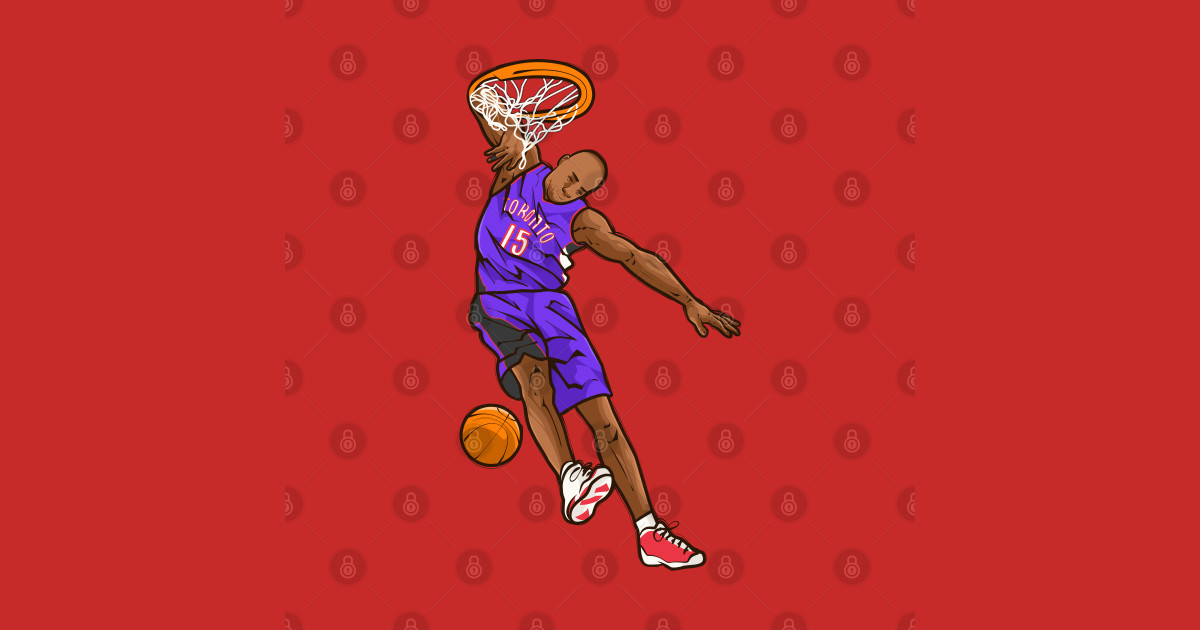 Vince Carter Elbow Dunk Cartoon - Vince Carter - T-Shirt | TeePublic