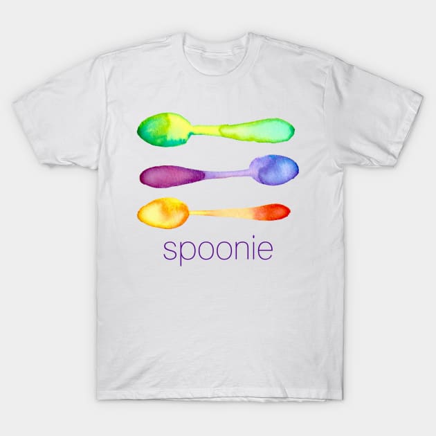 Spoonie (Three Watercolor Spoons) - Spoonie - T-Shirt | TeePublic
