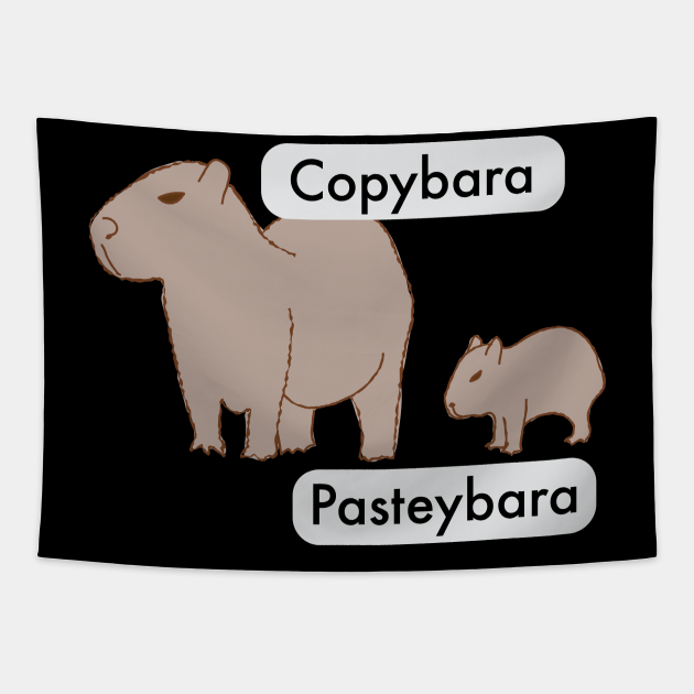 Capybara and Baby Capybara Pup, Copy Paste Pun Copybara Pasteybara ...