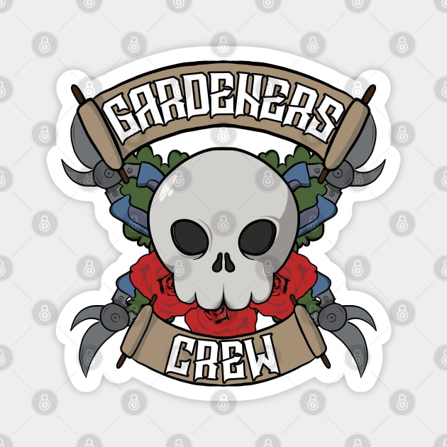 Gardeners crew Jolly Roger pirate flag - Jolly Roger - Magnet | TeePublic