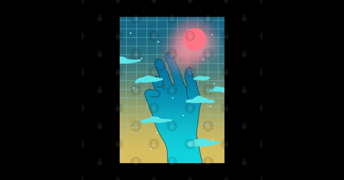 hand synthwave vaporwave - Synthwave Retrowave - Sticker | TeePublic