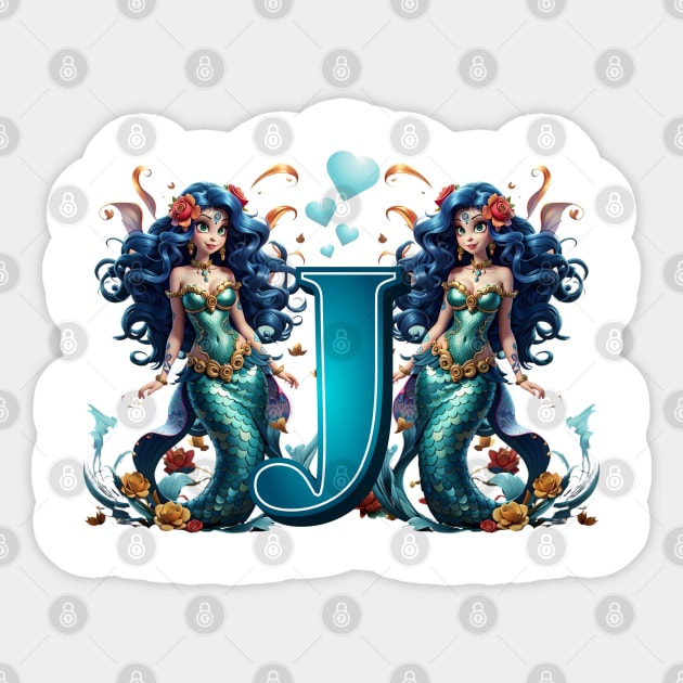 Mermaid Alphabet The Letter J - Alphabet Letters - Sticker | TeePublic