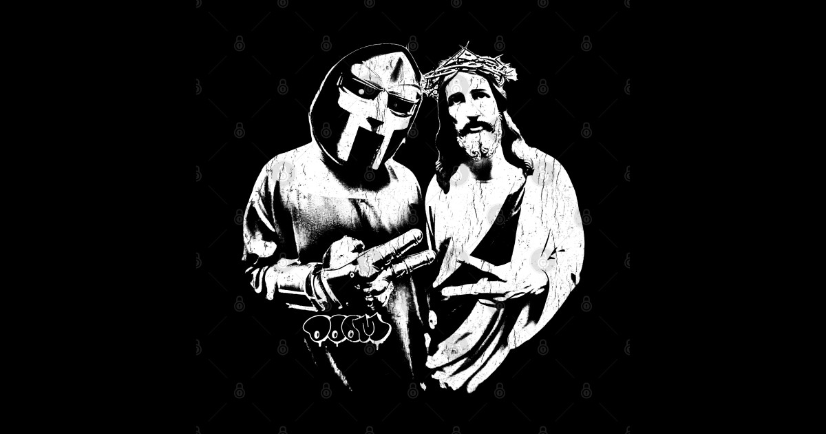Retro Doom & Jesus - Mf Doom - Sticker | TeePublic