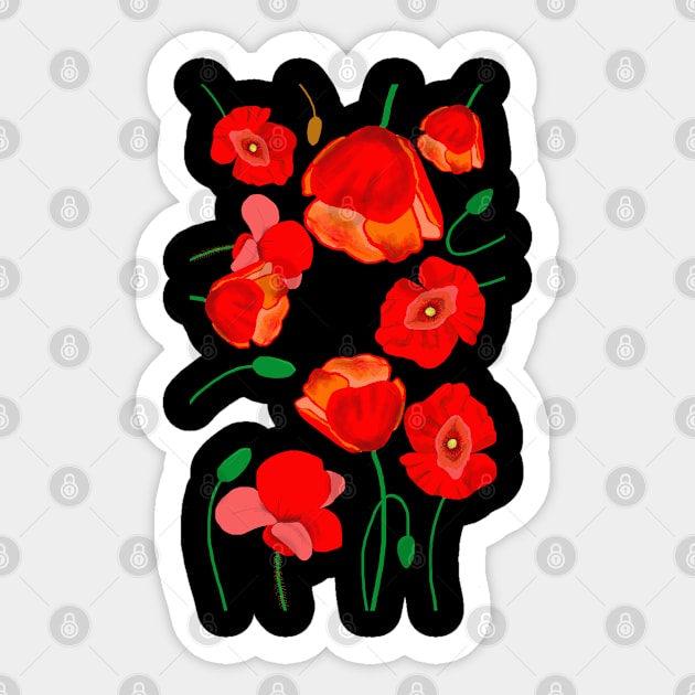 Red poppy flowers - Poppies - Sticker | TeePublic