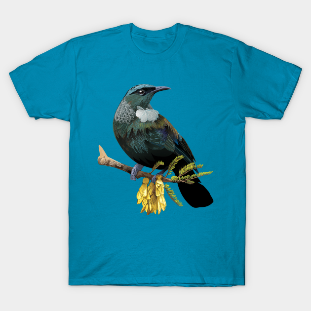Tui In A Kōwhai Tree - Tui Bird - T-Shirt | TeePublic