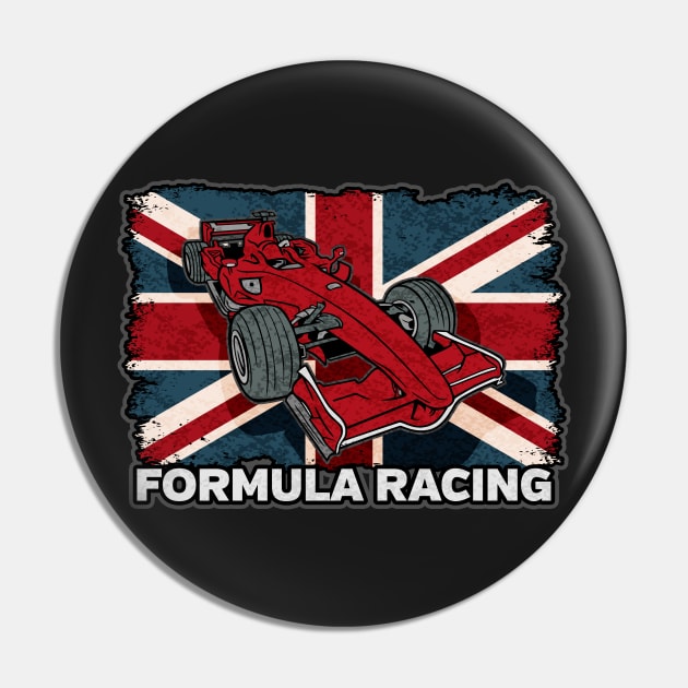 Formula Racing UK Flag - Formula 1 - Pin | TeePublic
