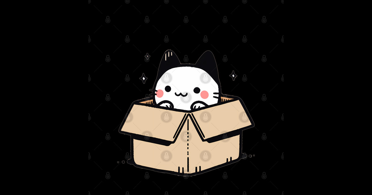 Oh Hey, Little Cat! - Cat In A Box - Sticker | TeePublic
