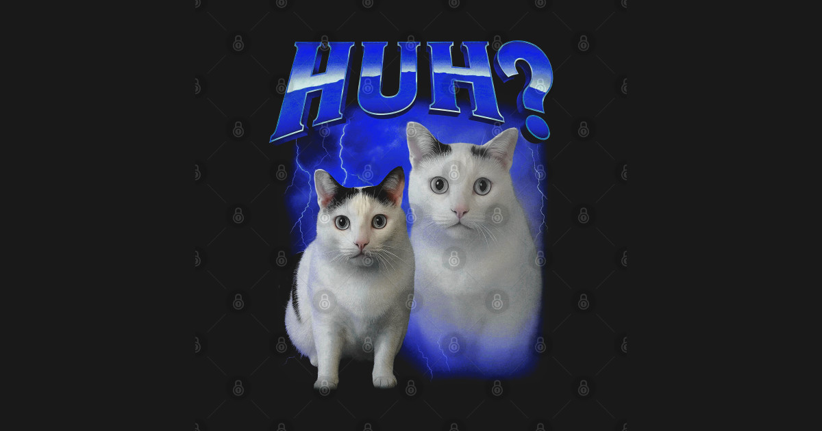 Huh Cat Meme, Funny Confused Cats - Funny Cats - T-Shirt | TeePublic