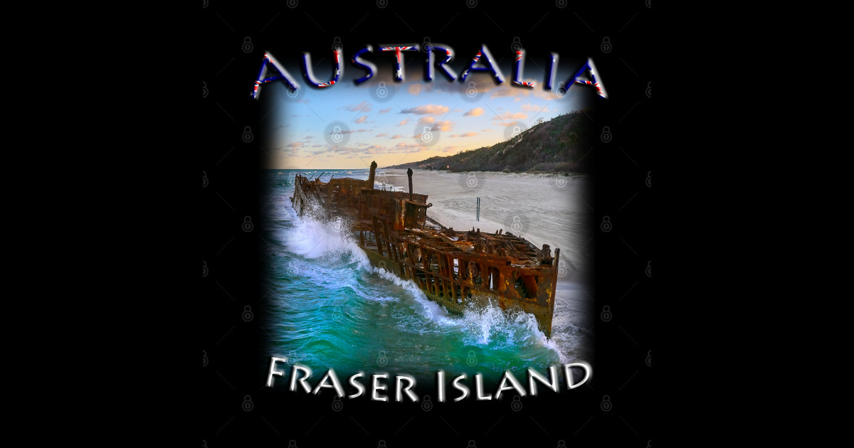 Australia, Queensland - Fraser Island Maheno - Fraser Island - Sticker ...