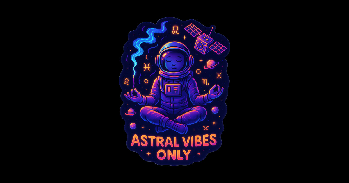 Astral Vibes – Meditating in the Cosmic Flow - Astral Vibes - Sticker ...
