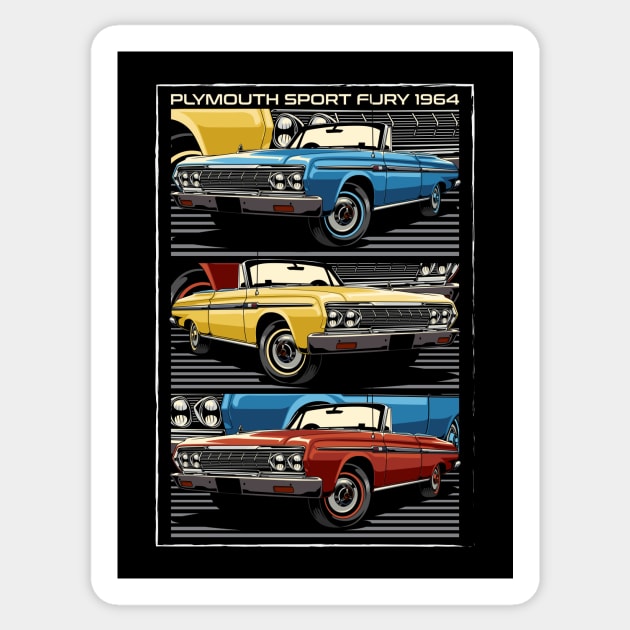 Retro Plymouth Sport Fury - Retro Plymouth Sport Fury - Sticker | TeePublic