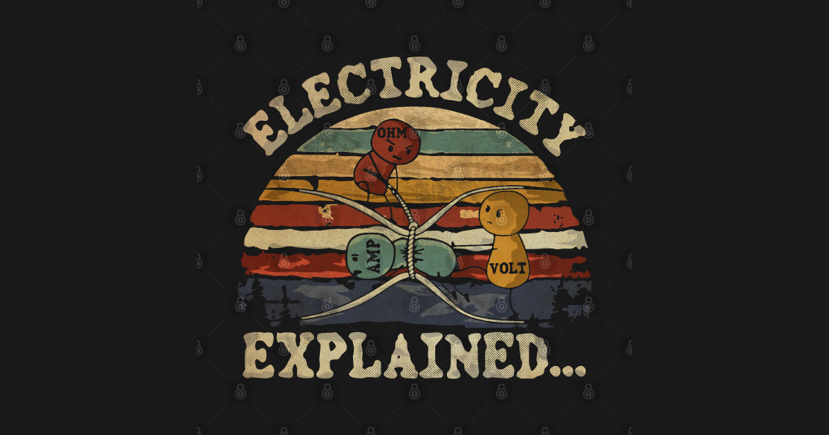 VINTAGE NEW COLOR ELECTRICITY EXPLAINED - Vintage - T-Shirt | TeePublic