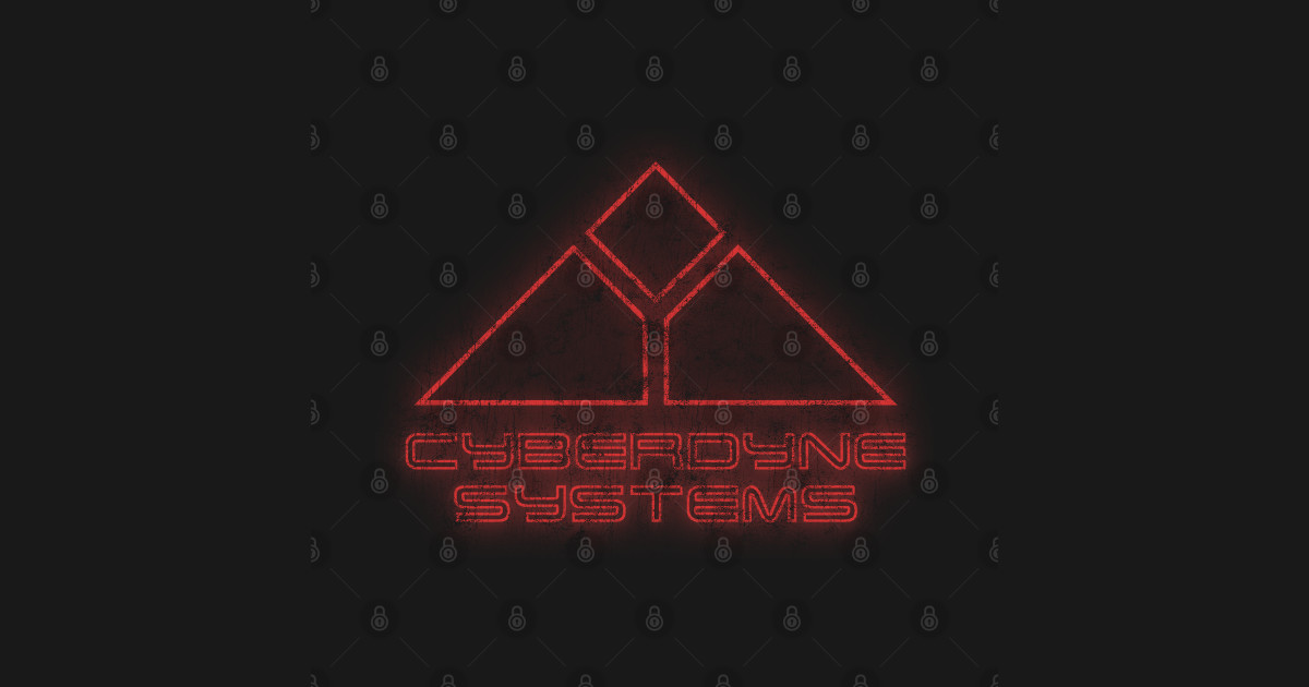 Terminator Cyberdyne Systems 80s Red Neon Logo Distressed - Terminator ...