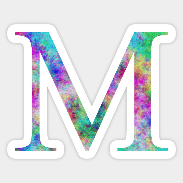 Watercolor Letter M Vibrant Opal Rainbow - Opal - Sticker | TeePublic