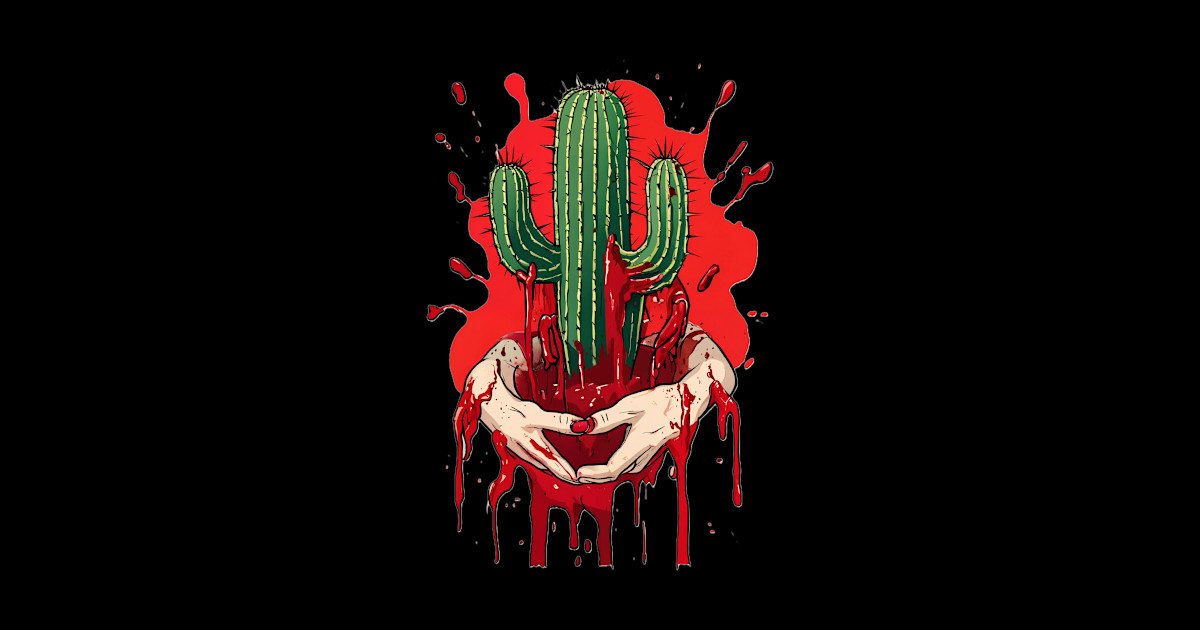 hands hold a cactus and blood flows from hands - Hands Hold A Cactus ...