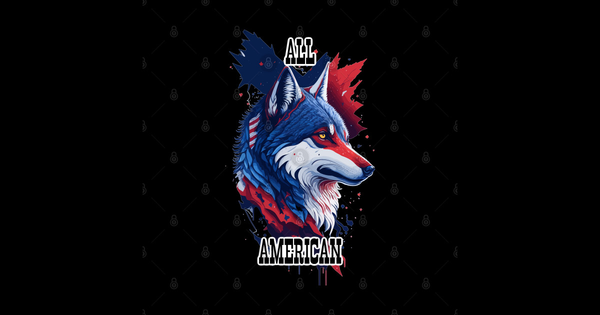 All American Forth of July Wolf Star Spangled Banner - All American ...