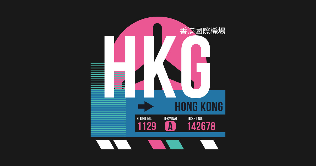 Hong Kong (HKG) Airport Code Baggage Tag - Hong Kong - T-Shirt | TeePublic