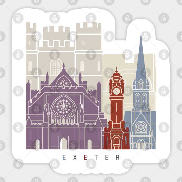 Exeter skyline poster - Skyline - Sticker | TeePublic